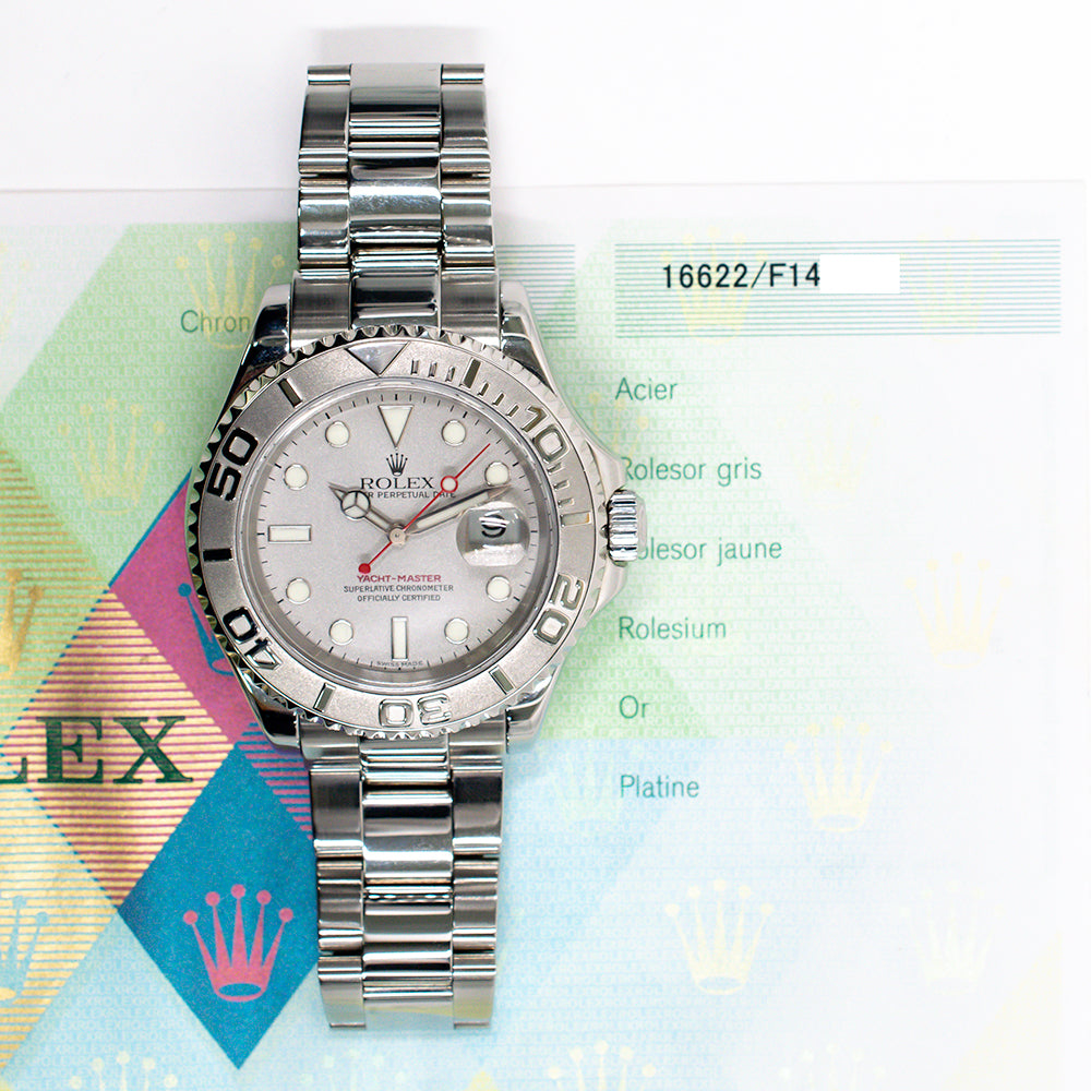 Rolex Yacht-Master 40mm Platinum Dial 16622 (2004) – The Luxury Watch Guy